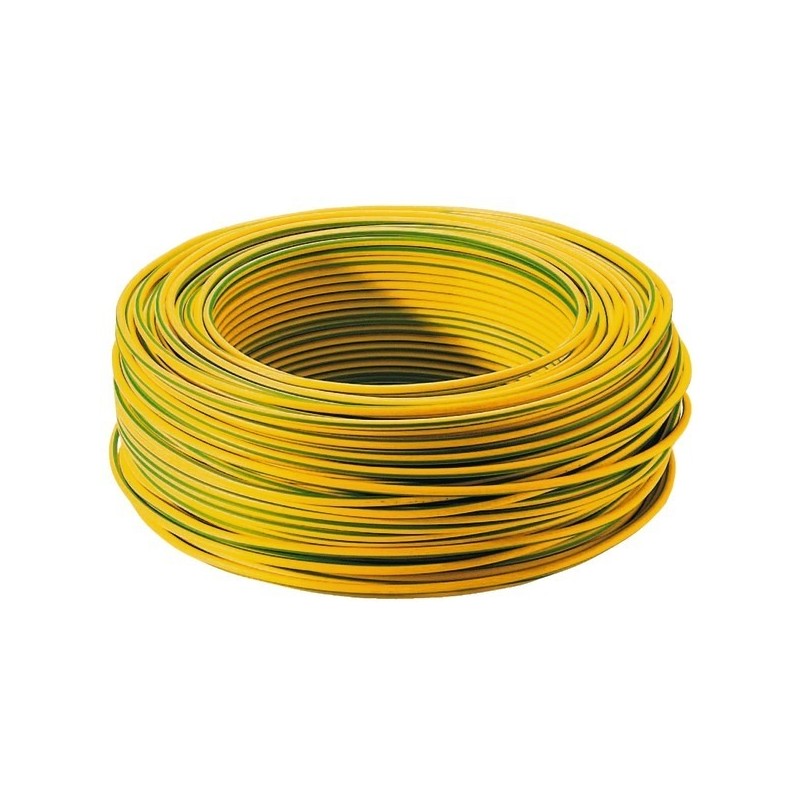 Fil électrique H07VR 10 mm² Terre Au mètre